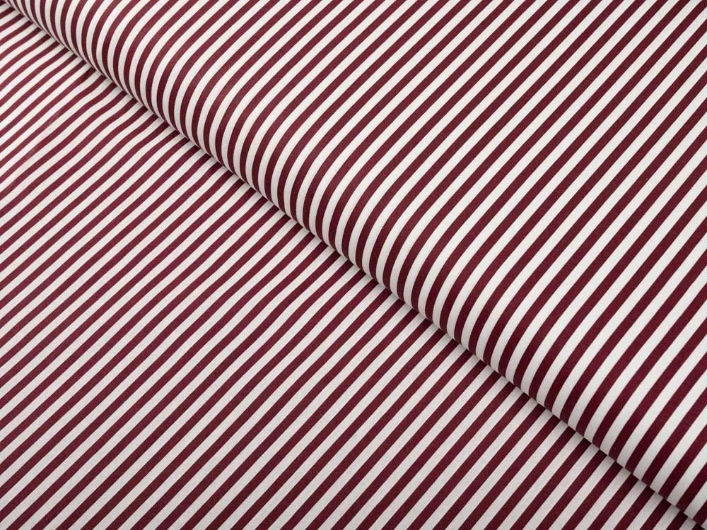 Biante Bavlněný obdélníkový ubrus Sandra SA-363 Tmavě červeno-bílé proužky 120x200 cm