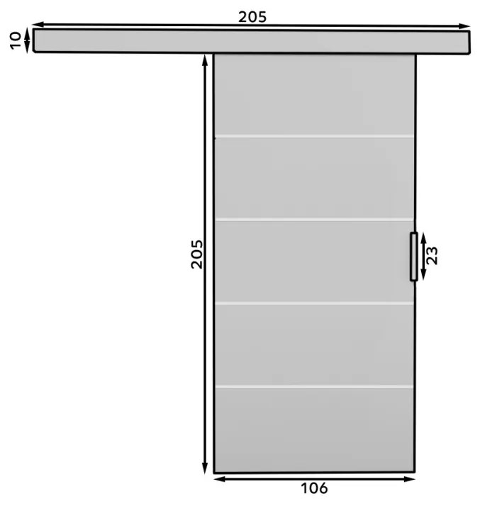 Posuvné dveře BIELLA šedá 96 x 205