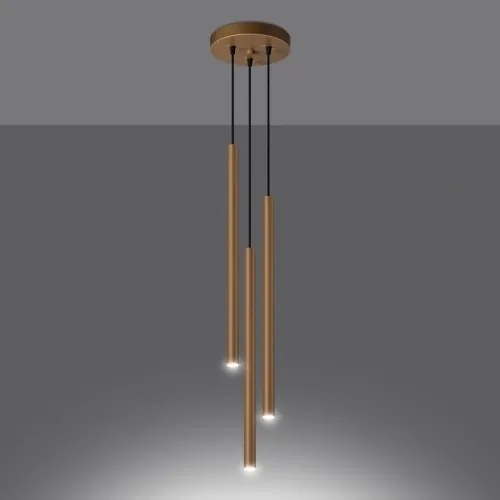 Závěsná lampa SOLLUX PASTELO 3P zlatá G9 3x8W bez žárovky SL.1172