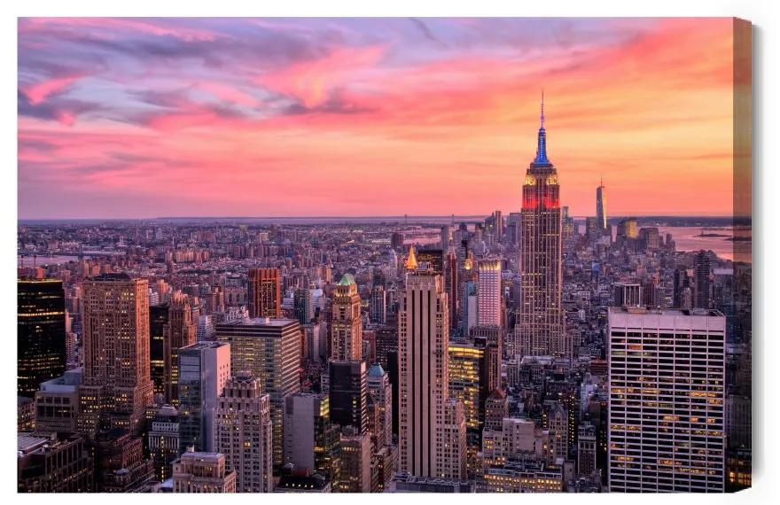 Obraz Panorama Města New York Nedostatek Nedostatek Přírodní plátno 70x50