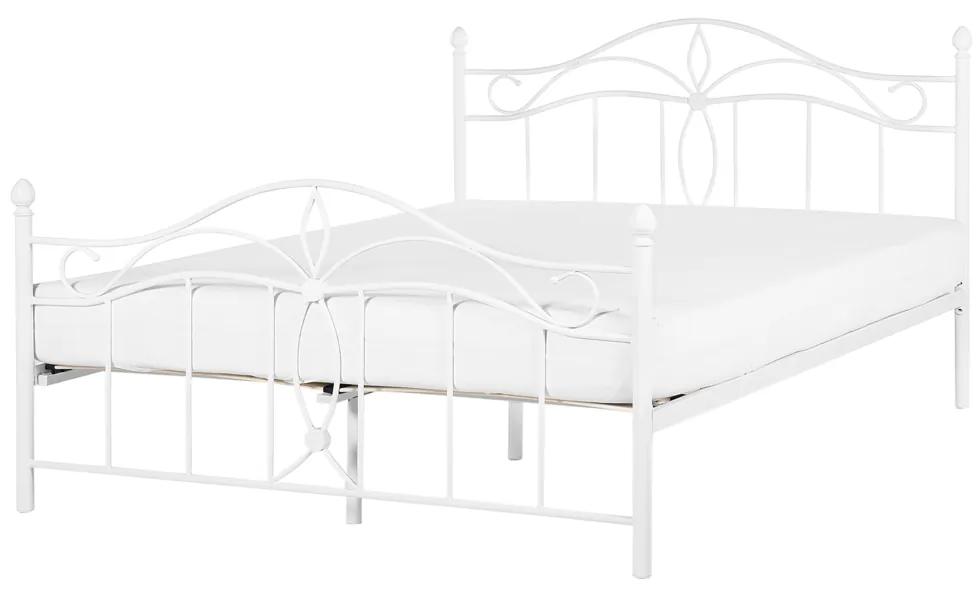Bílá zdobená kovová postel 180x200 cm - ANTLIA