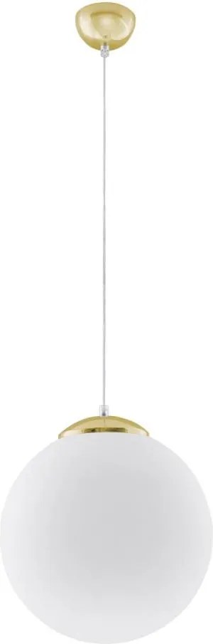 Sollux SL.0716 - Lustr na lanku TOYA 1xE27/60W/230V pr. 30 cm bílá/zlatá