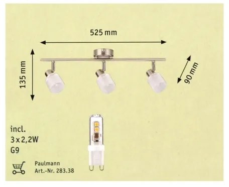 Paulmann 60200 - 3xLED-G9/2,2W Bodové svítidlo HELIX 230V