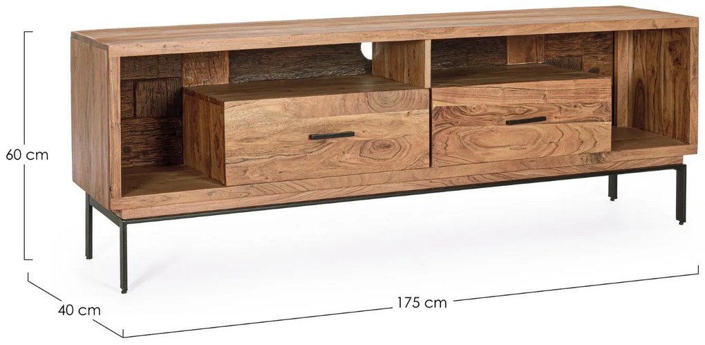 BIZZOTTO Dřevěný TV stolek MANGAL 175 cm 0747421