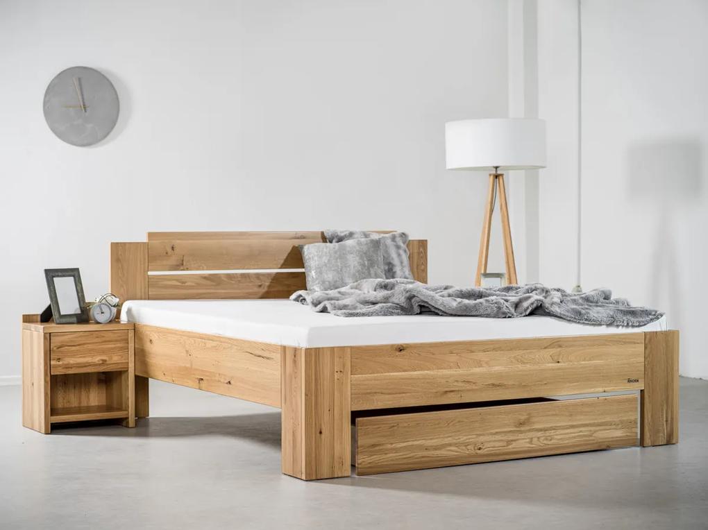 Ahorn Grado postel - dub divoký průběžný Moření: Platinum, Rozměr: 160 x 200 cm
