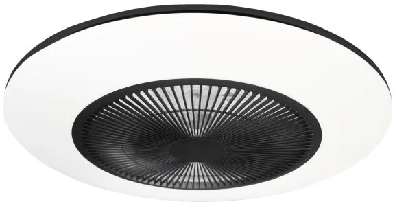 LED Stmívatelné stropní svítidlo s ventilátorem ARIA LED/38W/230V černá/bílá +DO