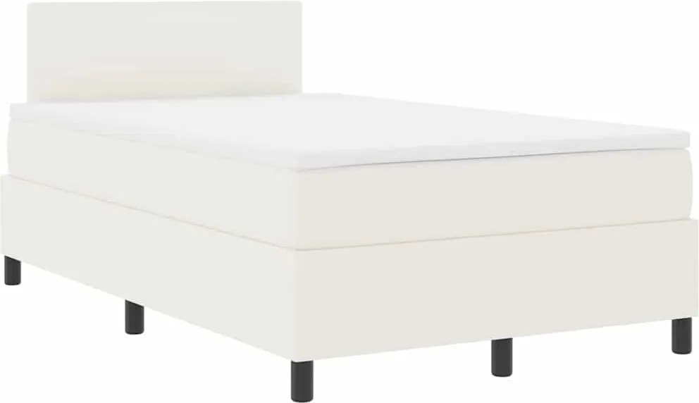 Postel s boxspringem s čelo Krémová a bílá 120 x 190 cm 3337505
