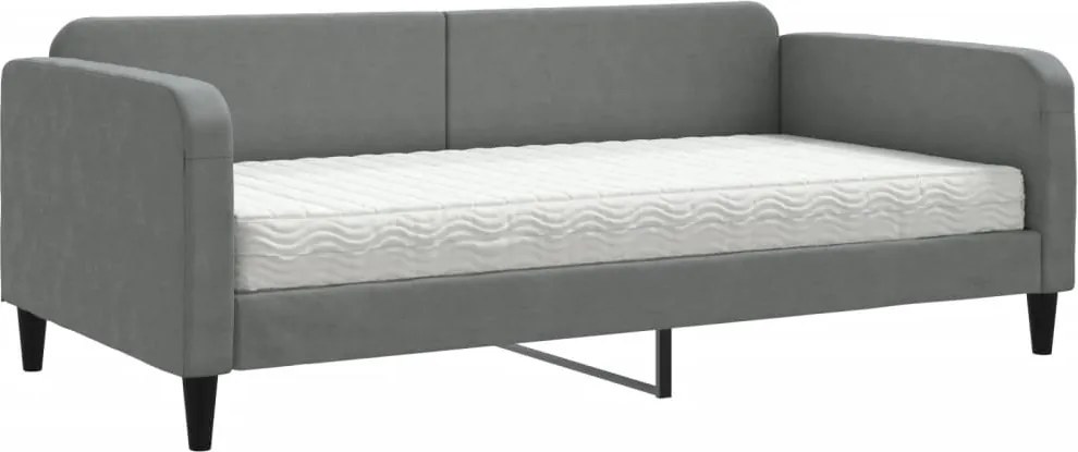 Válenda s matrací tmavě šedá 100 x 200 cm textil 3196804