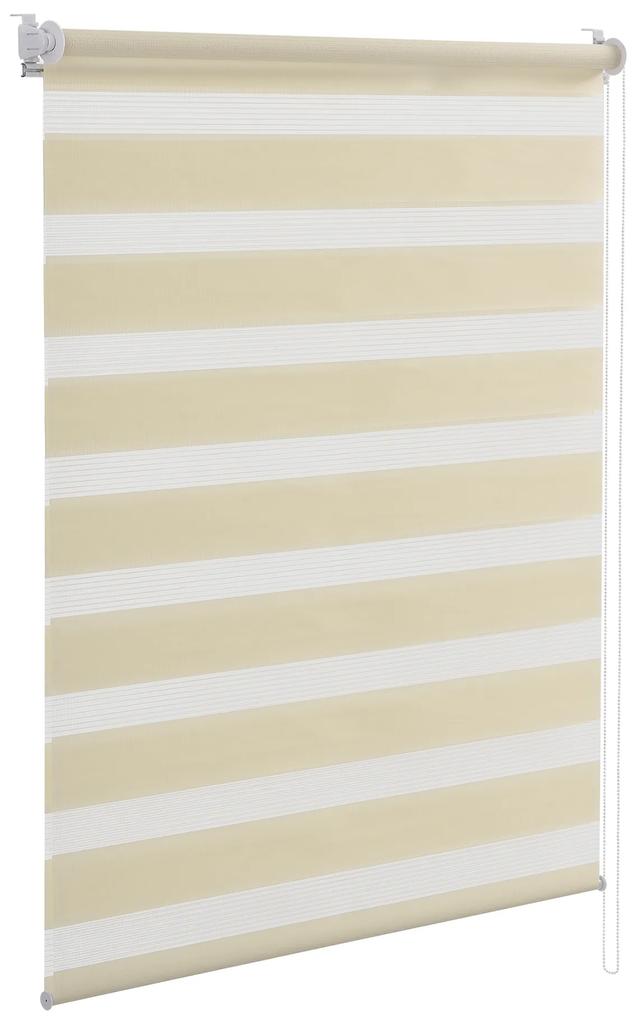 [neu.holz]® Roletožaluzie "Zebra" - stínění - bez vrtání (120x230cm) béžová