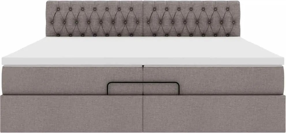 Osmanský rám postele s matrací taupe 200x200 cm textil 3311571