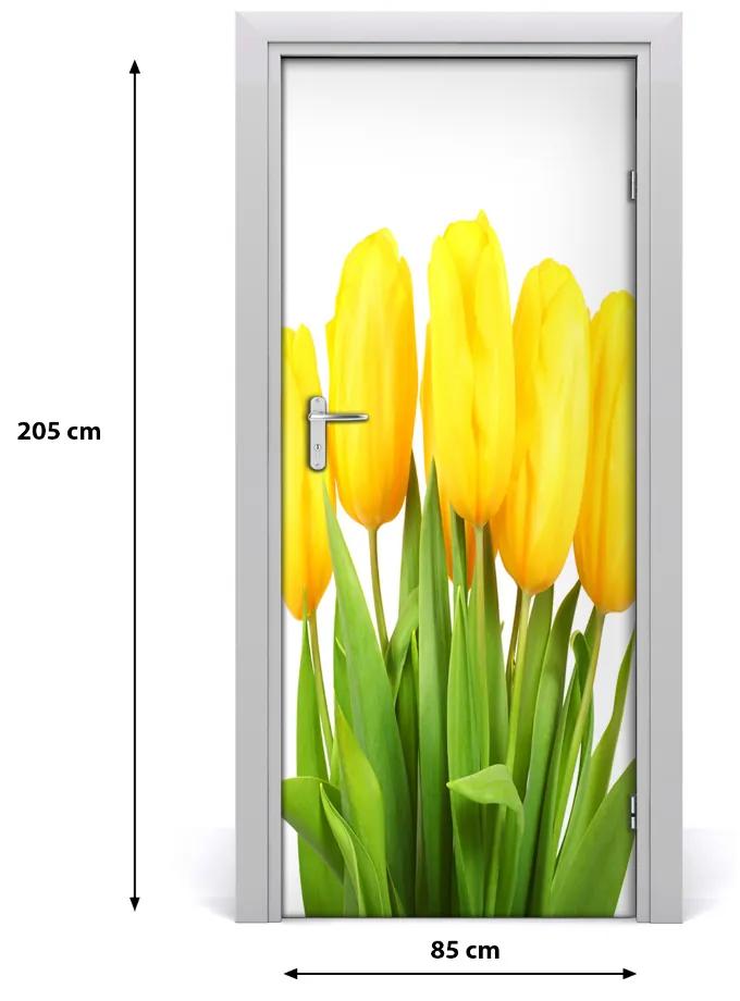 Fototapeta samolepící Žluté tulipány 85x205 cm