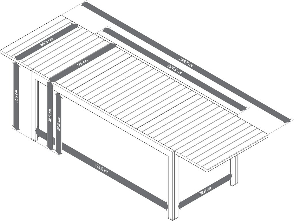 Tchibo - Rozkládací hliníkový zahradní stůl »Liska« - barva: šedá