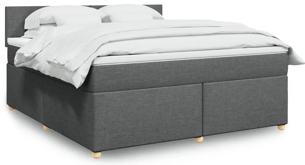 Box spring postel s matrací tmavě šedá 180x200 cm textil 3286753