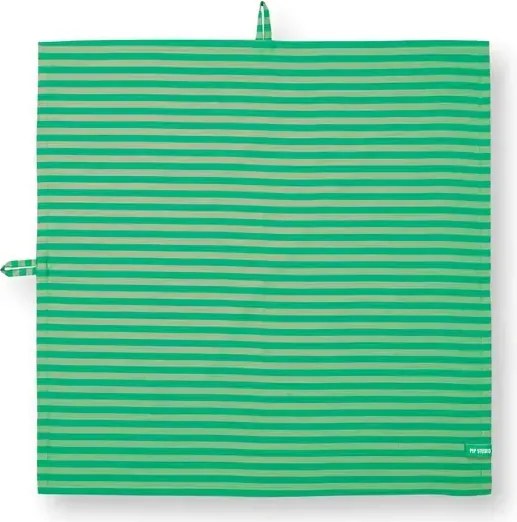 Pip Studio Stripes Green set 2ks látkových útěrek 65x65cm, zelený (set 2ks bavlněných útěrek)