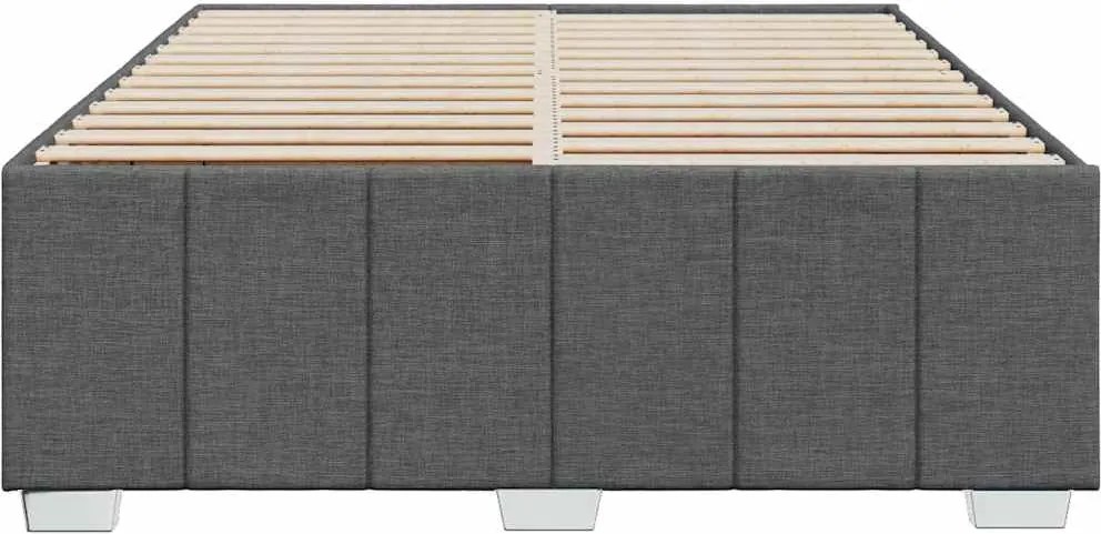 Rám postele bez matrace tmavě šedý 140 x 190 cm textil 3284833