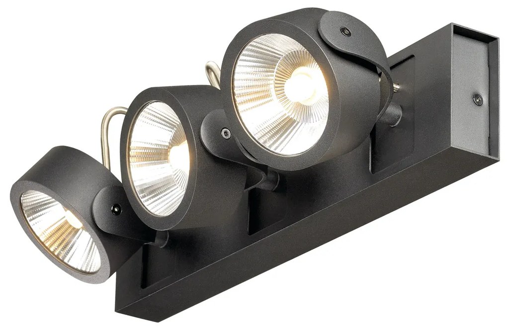 SLV 1000131 Kalu, černá LED bodovka, 3x10W 60° LED 3000K, výška 16,5cm