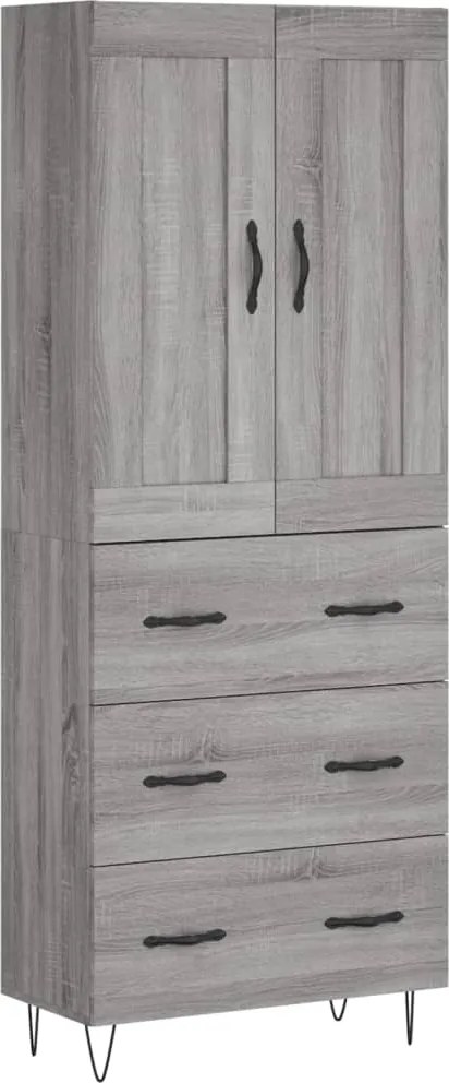 Skříň highboard šedá sonoma 69,5 x 34 x 180 cm kompozitní dřevo 3199783