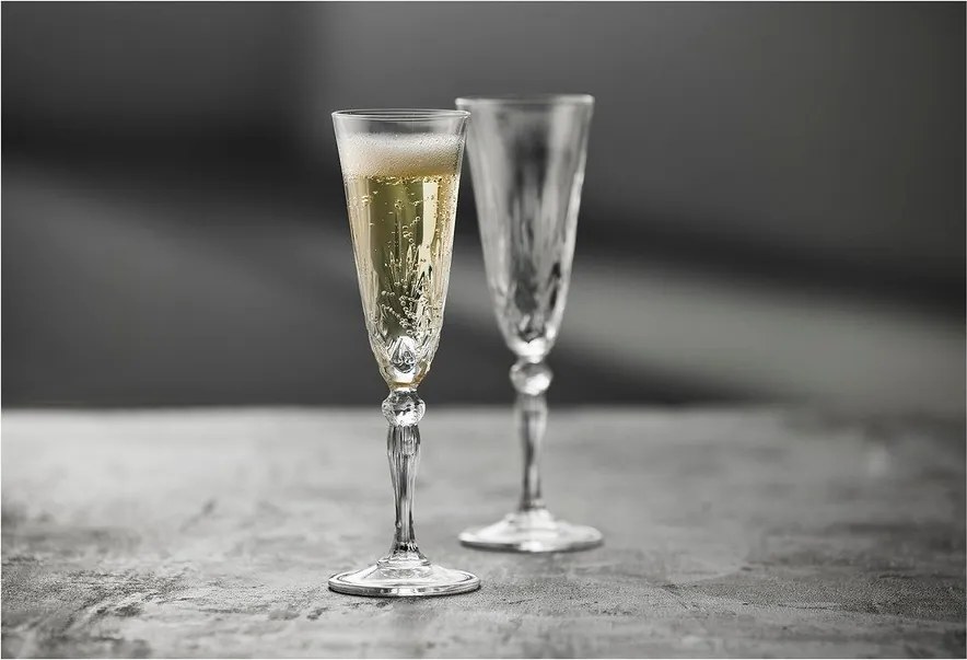 Křišťálové skleničky v sadě 4 ks na sekt 160 ml Melodia – Lyngby Glas