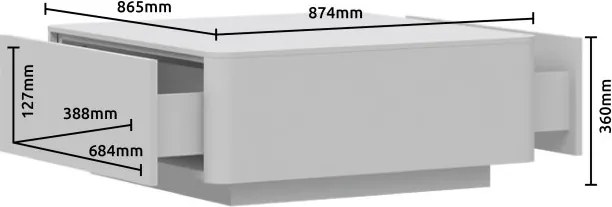 Konferenční stolek AIR - KLS/AI - Pepper bílá lak mat