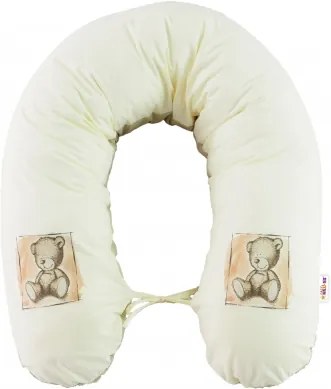 Baby Nellys Kojící polštář - relaxační poduška 170 cm Teddy - pískový