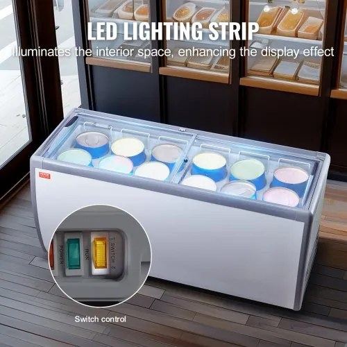567 L Komerční zmrzlinová vitrína Gelato Dipping Mraznička