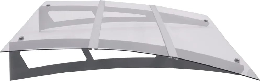 Stříška na dveře stříbrná a průhledná 150x90 cm PET 144829