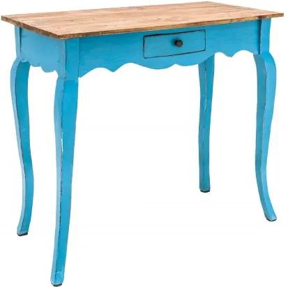 Deflee Odkládací stolek HEMINGWAY RETRO BLUE masiv mahagon OS38960masivní mahagonové dřevo  80 cm x 75 cm x 39 cm