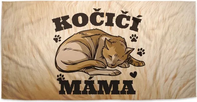Sablio Ručník Kočičí máma - 70x140 cm