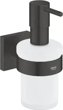 Grohe QuickFix Start Cube - Dávkovač mýdla s držákem sklo/matná černá