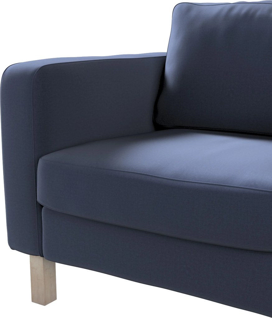 Potah na křeslo IKEA Karlstad, krátký barva tmavě modrá látka sametová