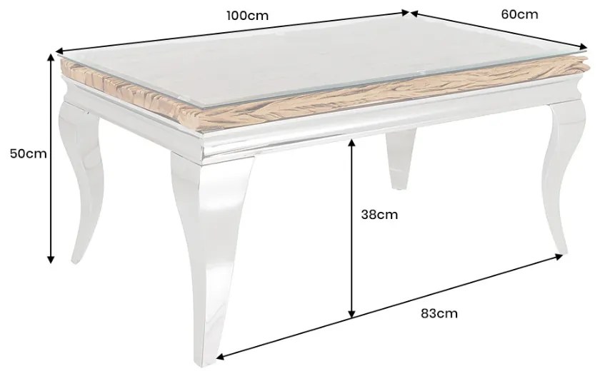 Massive home | Konferenční stolek MODERN BAROCK BARRACUDA 100cm chrom