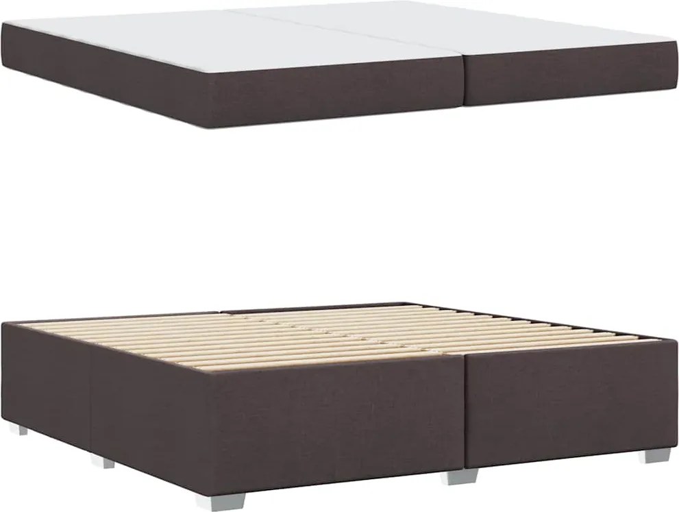 Rám postele s matrací Tmavě hnědá 200 x 200 cm textil 3399211