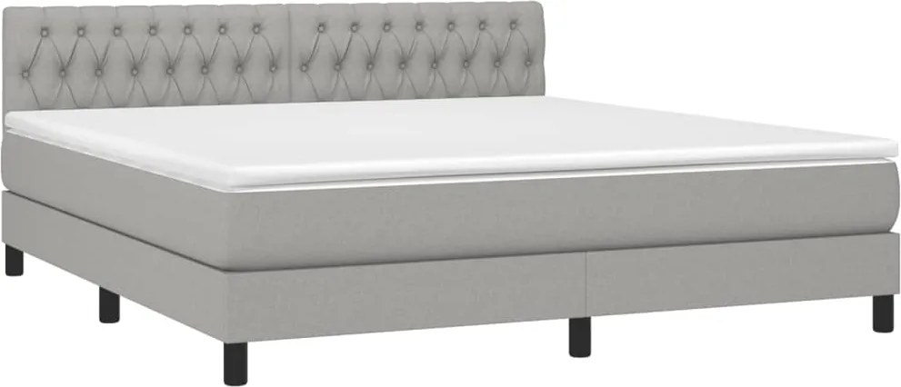 Box spring postel s matrací světle šedá 180 x 200 cm textil 3140313