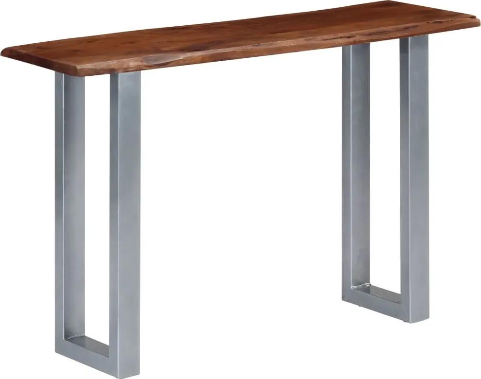 vidaXL Konzolový stolek 115 x 35 x 76 cm akáciové dřevo a železo [247830] Barva: Šedá