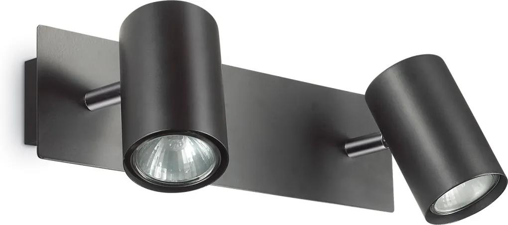 Bodové stropní a nástěnné svítidlo Ideal Lux Spot AP2 nero 156743 2x50W černé