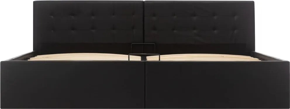 Rám postele zvedací úložný prostor černý umělá kůže 180x200 cm 285515