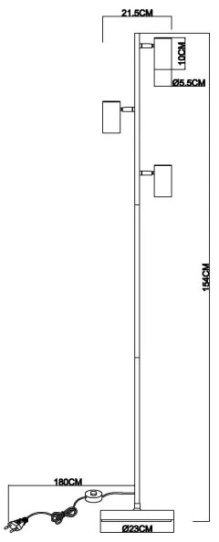 Globo 57911SSA - Stojací lampa ROBBY 3xGU10/5W/230V