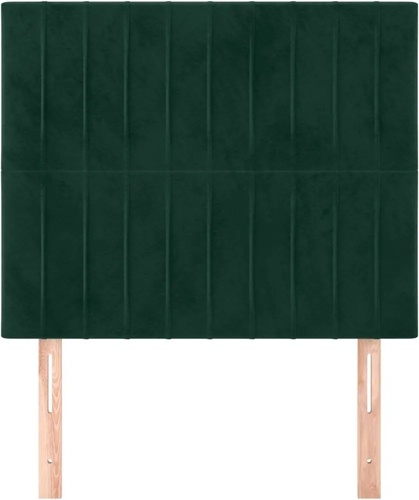 Čelo postele tmavě zelené 100x5x118/128 cm sametové 3116615