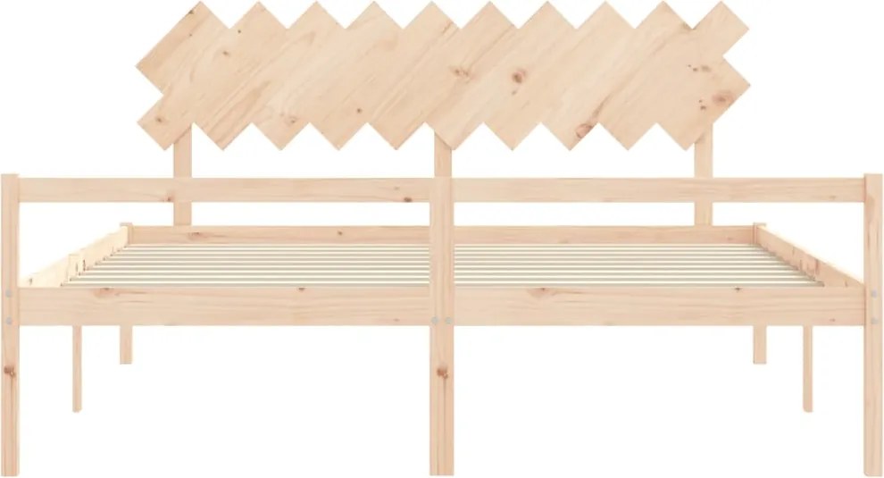 Postel s čelem pro seniory 200x200 cm masivní dřevo 3195566