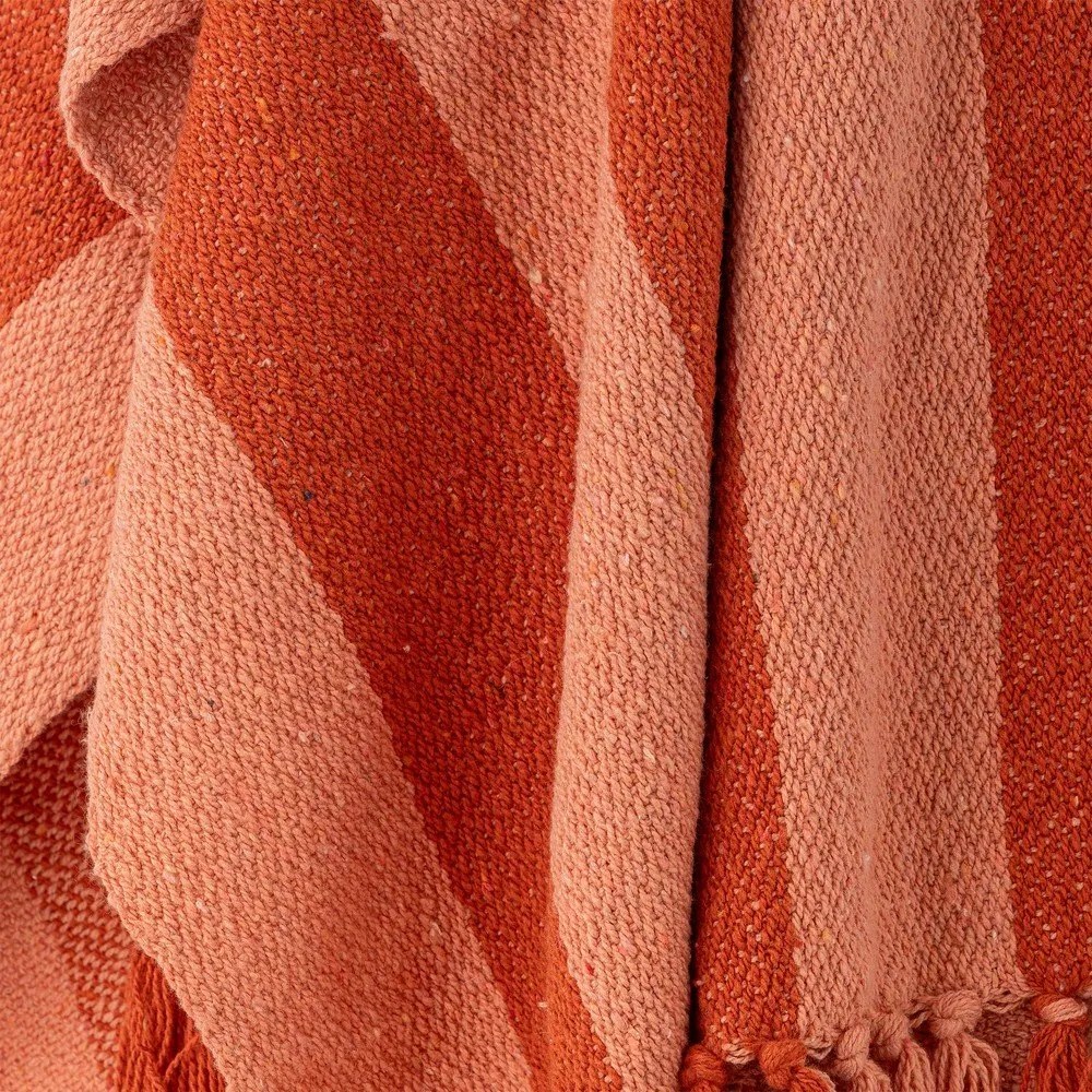 Oranžová deka z recyklované bavlny 130x160 cm Frello – Bloomingville