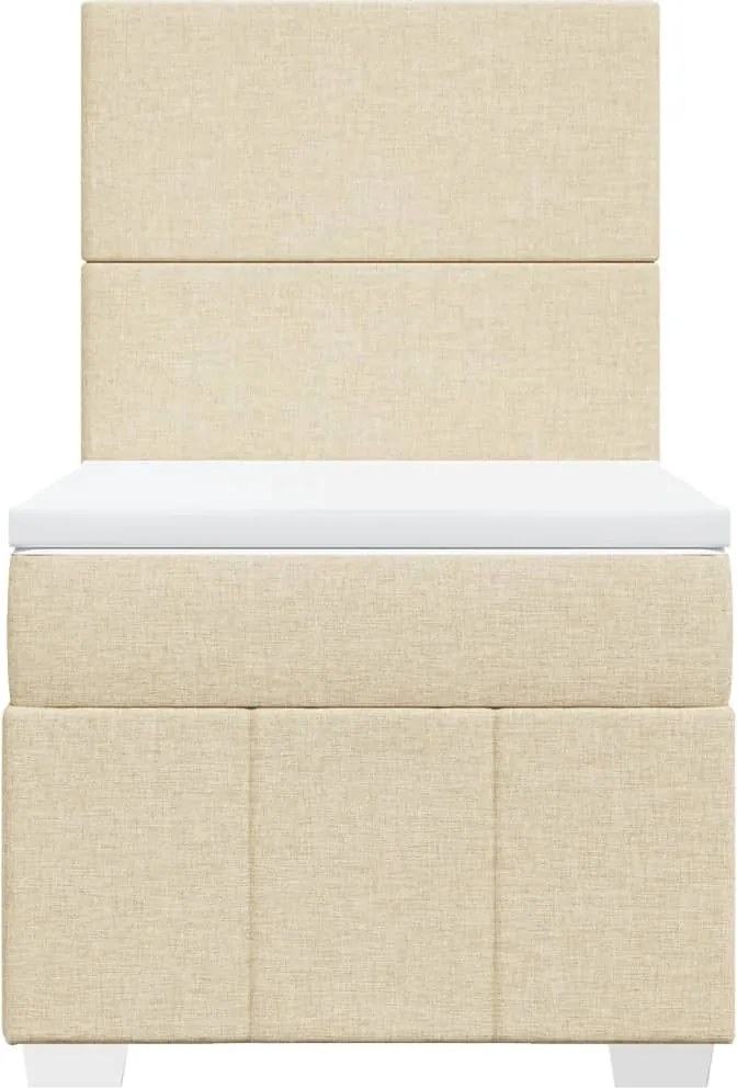 Box spring postel s matrací krémová 90x200 cm textil 3291549