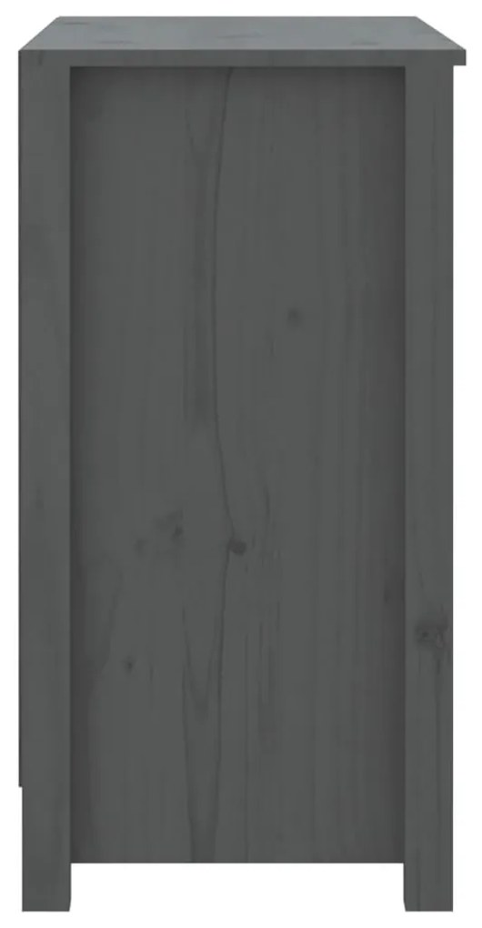 Knihovna šedá 80x35x68 cm masivní dřevo borovice - Default Title