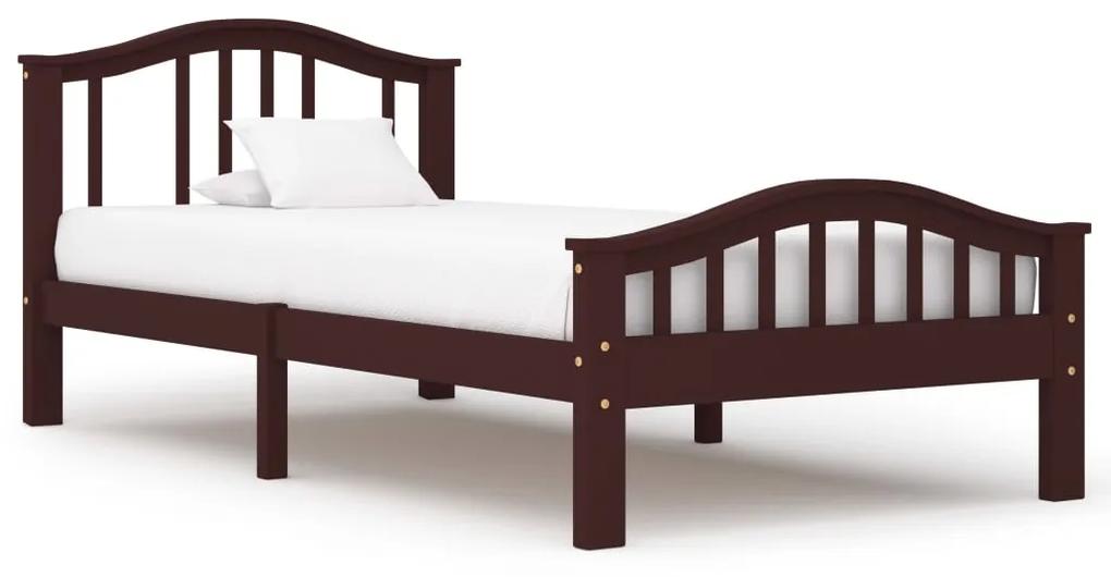 Rám postele Altoona - tmavě hnědý - masivní borové dřevo | 100x200 cm