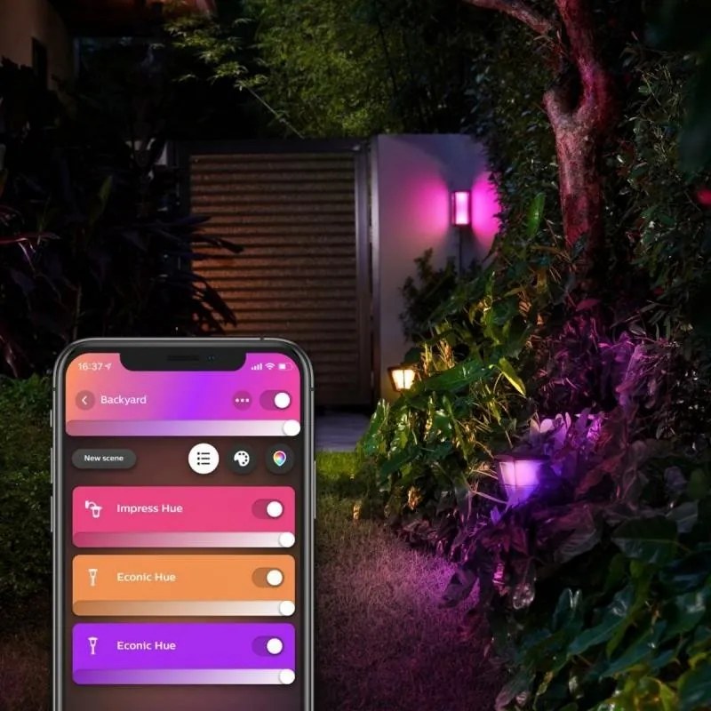 PH 17459/30/P7 HUE Impress VENKOVNÍ NÁSTĚNNÉ SVÍTIDLO RGBW 16W 1200lm 2000-6500K IP44, černá - PHILIPS HUE (915005842101)