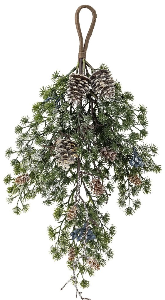 Bloomingville Umělá větvička Cedar Deco Green, zelená barva, plast