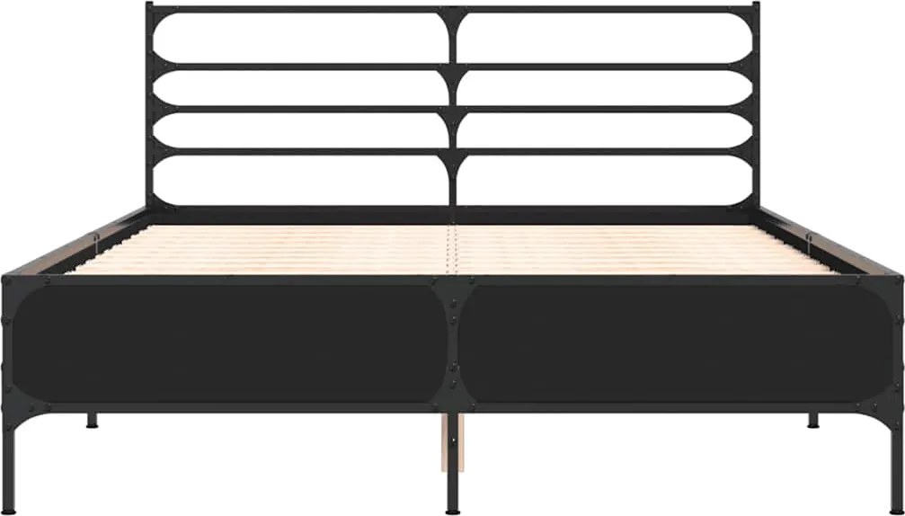 Rám postele černý 140 x 200 cm kompozitní dřevo a kov 3280042