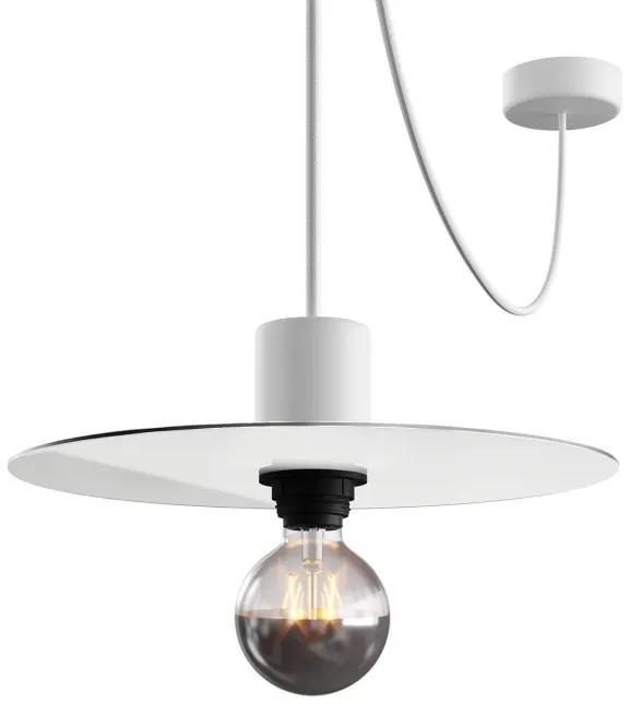 creative cables Mini ellepì 'Solid Color' ploché stínidlo pro závěsné i nástěnné lampy a světelné řetězy, ⌀ 24 cm Barva komponentu: Matná bílá