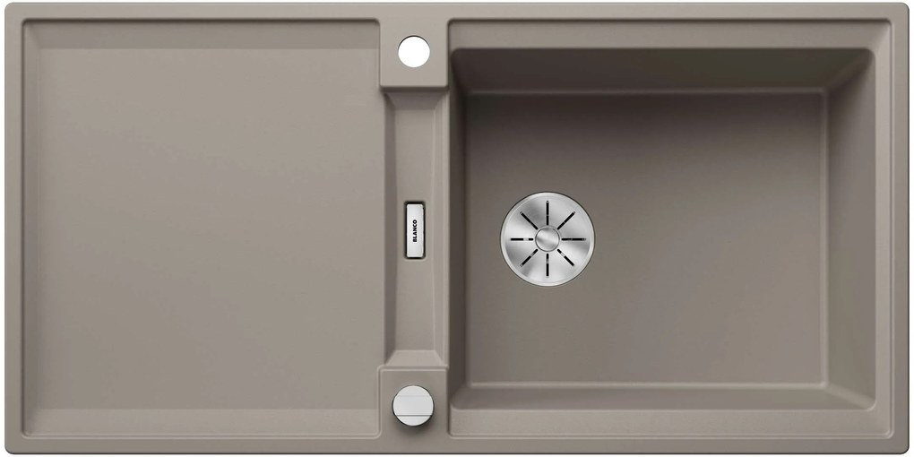 Blanco Adira - Silgranitový dřez, 100x50 cm, s ovládáním odtoku a příslušenstvím, InFino, kávová 527624