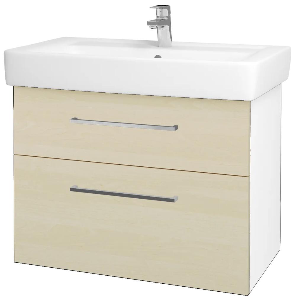 Dřevojas Koupelnová skříň Q MAX SZZ2 80 Varianta: N01 Bílá lesk / Úchytka T02 / M01 Bílá mat