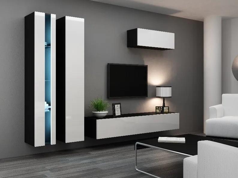 Cama Meble Obývací stěna VIGO NEW 1 Barva: černá/bílá